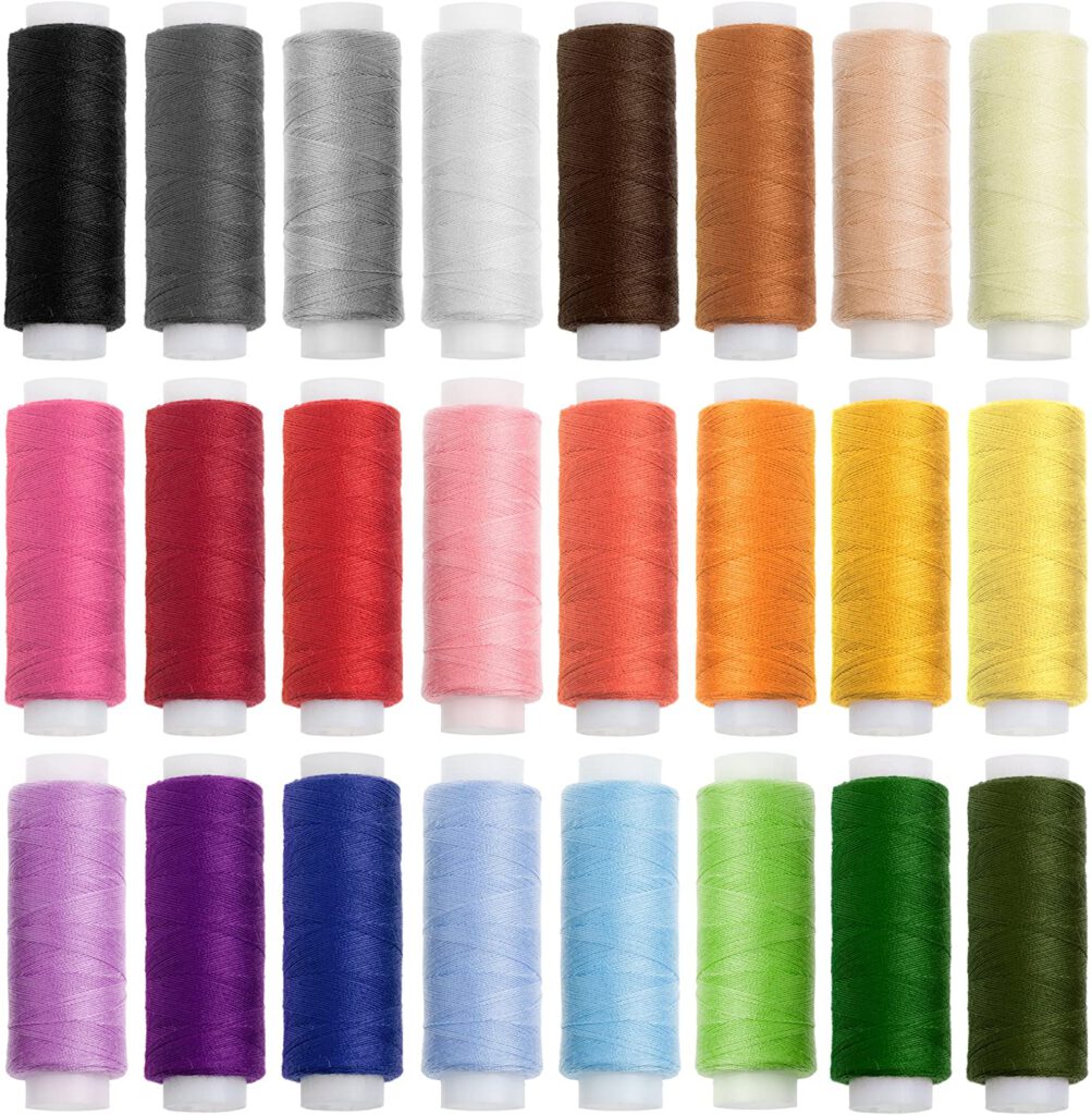 24 Rollen Nähgarn in verschiedenen Farben aus 100% Polyester – Faden ...